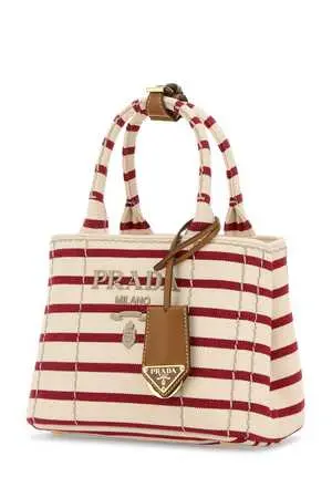 Prada Embroidered Canvas Mini Handbag