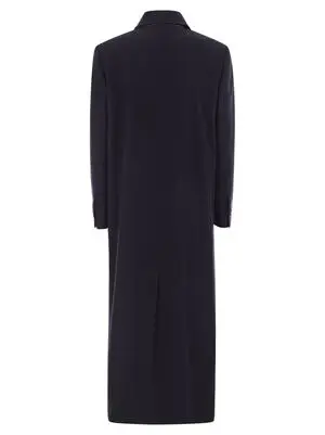 Brunello Cucinelli Long Double-breasted Wool Coat With Monile Embellishment