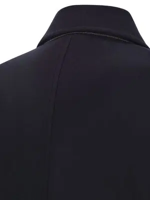 Brunello Cucinelli Long Double-breasted Wool Coat With Monile Embellishment
