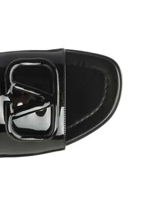 Valentino Garavani Vlogo Signature Patent Leather Slide Sandals