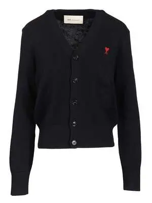 AMI Paris De Cœur Wool Cardigan - Blue