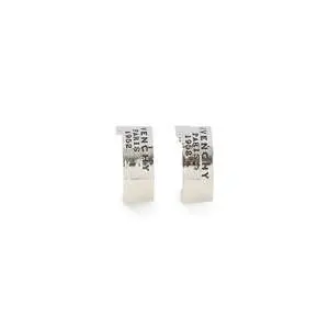 Givenchy Tape Hoop Earrings In Brass - Silver