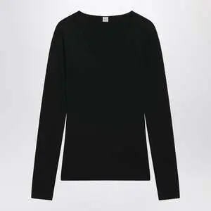 TOTEME Wool-blend Knit Top - Black
