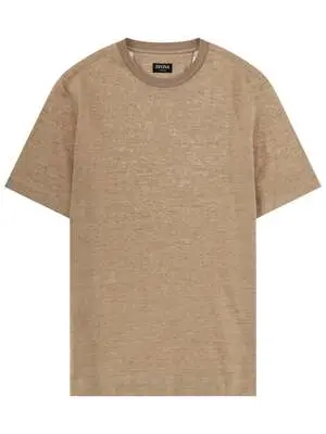 Zegna T-shirt Oasi In Lino - Cream