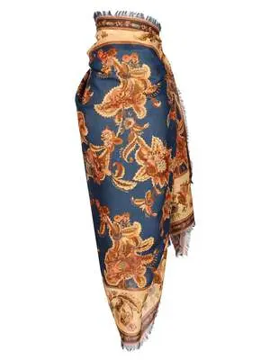 Zimmermann Printed Cotton Pareo With Fringe