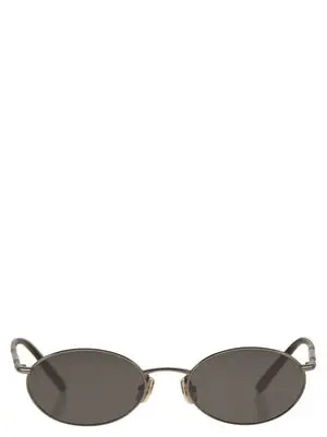 Brunello Cucinelli Titanium Oval Sunglasses - Multicolor