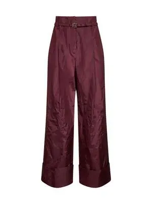 Fendi Silk Taffeta High-rise Trousers - Multicolor