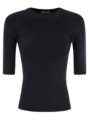 Brunello Cucinelli Sparkling Ribbed Cashmere Sweater