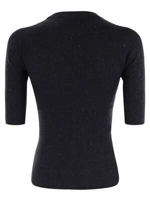 Brunello Cucinelli Sparkling Ribbed Cashmere Sweater