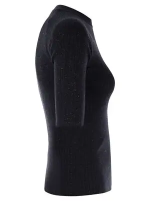 Brunello Cucinelli Sparkling Ribbed Cashmere Sweater