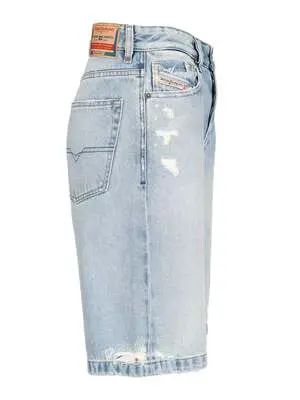 DIESEL® Regular Fit Light Wash Denim Shorts - Blue