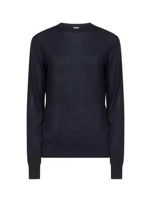 TOTEME TOTEME Midnight Blue Merino Wool And Silk Fine Knit Sweater Multicolor