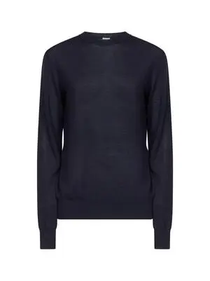 TOTEME Midnight Blue Merino Wool And Silk Fine Knit Sweater - Multicolor