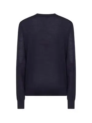 TOTEME Midnight Blue Merino Wool And Silk Fine Knit Sweater - Multicolor