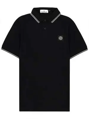 Stone Island Polo With Logo - Black