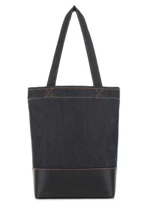 A.p.c. Denim Tote Bag With Leather Base - Multicolor