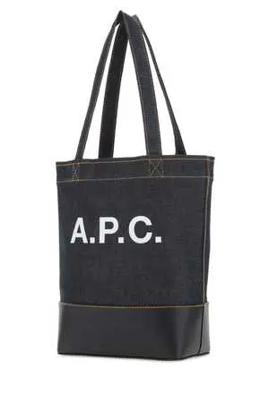 A.p.c. Denim Tote Bag With Leather Base - Multicolor