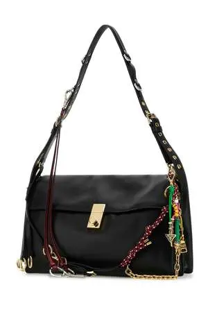 Prada Vitello Large Soft Shoulder Bag - Black