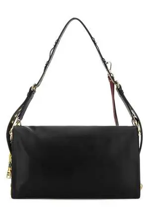 Prada Vitello Large Soft Shoulder Bag - Black