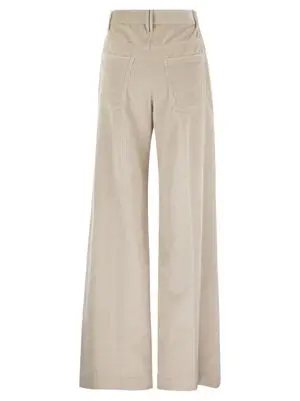 Brunello Cucinelli Fluid Corduroy Sartorial Track Trousers With Jewellery Embellishment - Multicolor