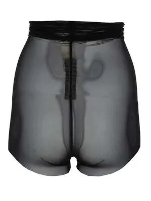 Rick Owens Semi-transparent High-waisted Shorts - Black