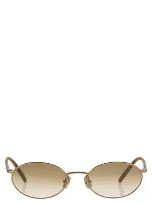 Brunello Cucinelli Timeless Reflections Oval Titanium Sunglasses - Multicolor