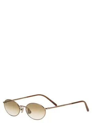 Brunello Cucinelli Timeless Reflections Oval Titanium Sunglasses - Multicolor