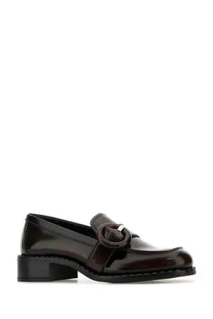 Prada Leather Loafers - Brown