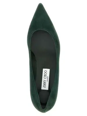 JIMMY CHOO Amelia Suede Pointed Toe Pumps - Green