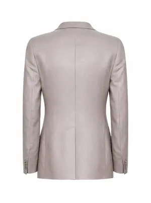 Tagliatore Beige Wool, Silk, And Linen Double-breasted Blazer - Multicolor