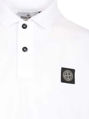Stone Island Cotton Short-sleeved Polo Shirt - White