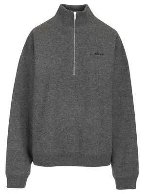 Miu Miu Cashmere And Cotton Blend Zip-up Sweater