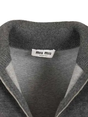 Miu Miu Cashmere And Cotton Blend Zip-up Sweater