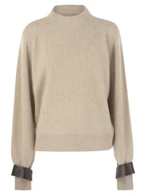 Brunello Cucinelli Cashmere Sweater With Jewel Embellishment