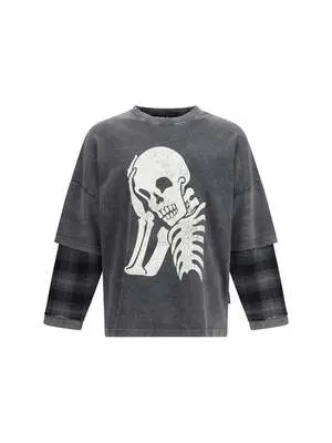 Palm Angels Skull Double Long-sleeved Shirt - Black