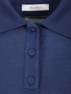 Max Mara Silk Jersey Polo Shirt - Blue