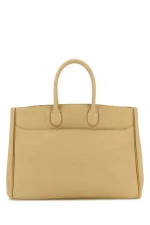 Burberry Beige Leather Medium Rocking Horse Handbag - Brown