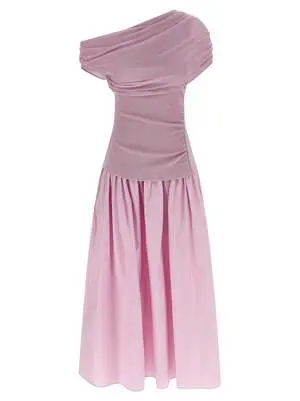 SELF-PORTRAIT Draped Knit Midi Dress