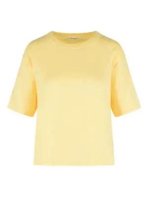 LISA YANG Boxy Fit Cotton And Cashmere T-shirt - Yellow