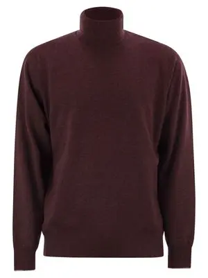 Brunello Cucinelli Cashmere Turtleneck Sweater With Contrast Cuff Detail - Multicolor