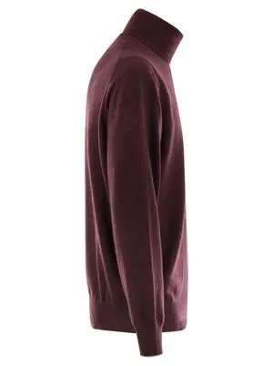 Brunello Cucinelli Cashmere Turtleneck Sweater With Contrast Cuff Detail - Multicolor