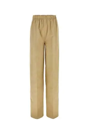 Prada Wide-leg Cotton Trousers - Brown