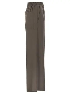Brunello Cucinelli Tropical Luxury Wool Loose Trousers - Multicolor