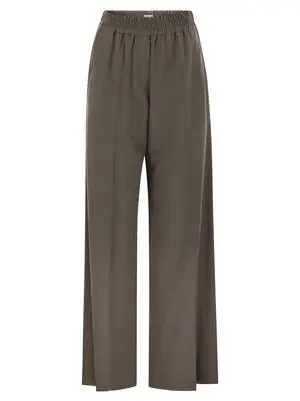 Brunello Cucinelli BRUNELLO CUCINELLI Tropical Luxury Wool Loose Trousers Multicolor