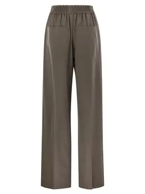 Brunello Cucinelli Tropical Luxury Wool Loose Trousers - Multicolor