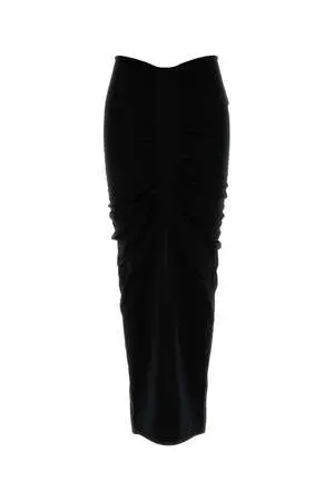 Alexander Wang Stretch Cupro Blend Ruched Skirt - Black