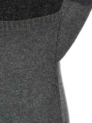 COURREGES Over The Shoulder Drapè Wool Dress