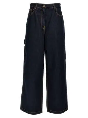 Etro Sparkling Effect Wide Leg Jeans - Blue