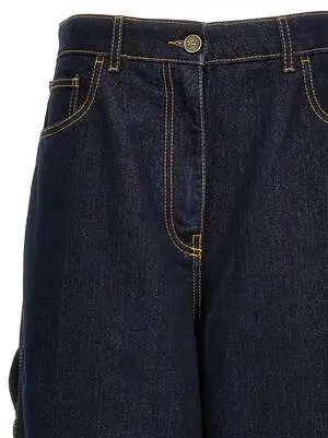 Etro Sparkling Effect Wide Leg Jeans - Blue