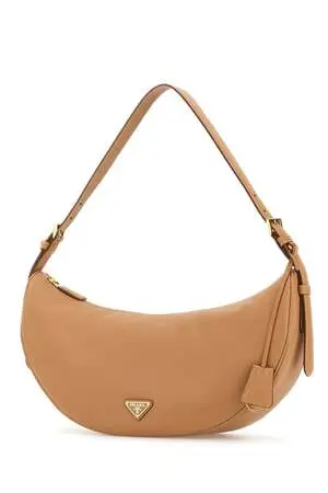 Prada Demi-lune Crossbody Bag In Peach Leather